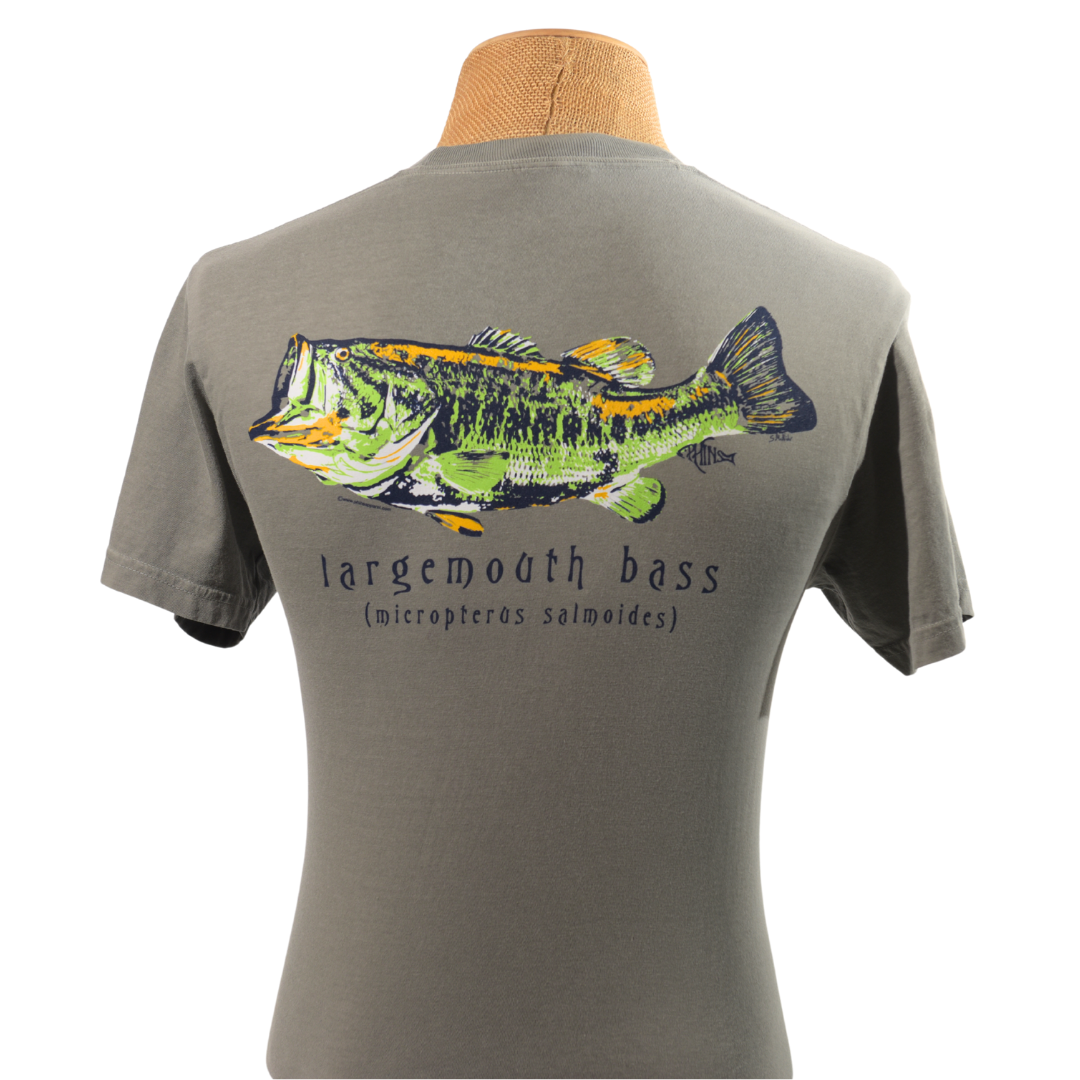 Largemouth Bass on Grey – Phins Apparel